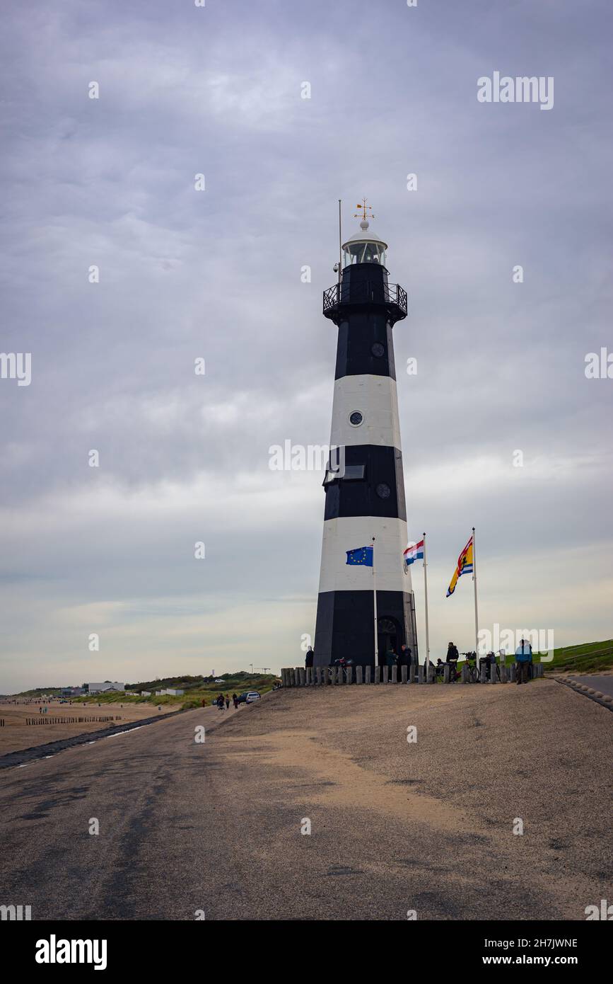 Lighthouse "Nieuwe Sluis" near Breskens in the province of Zeeland, The ...