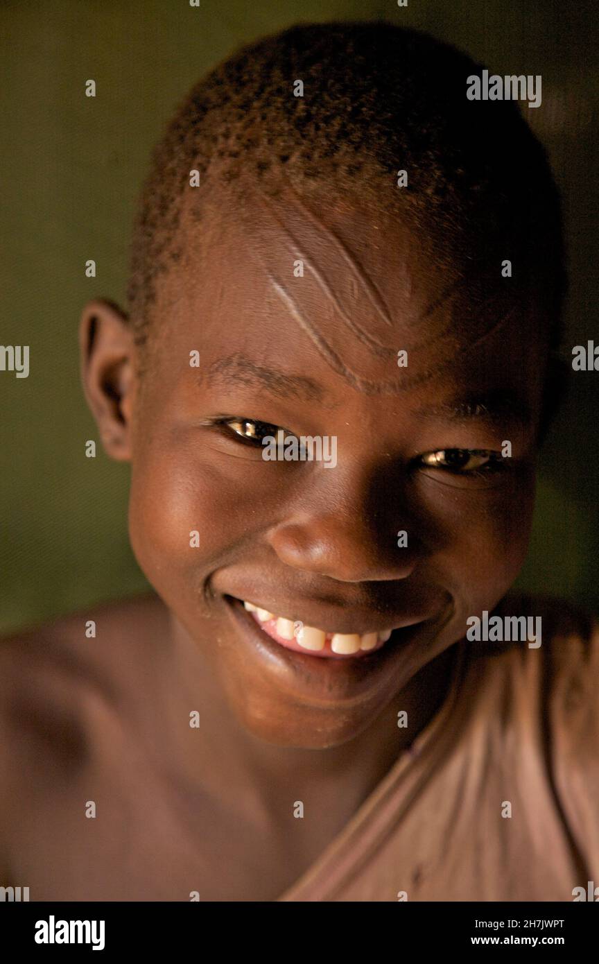 A smiling child, in Munuki neighbourhood, in Juba, the capital of South ...