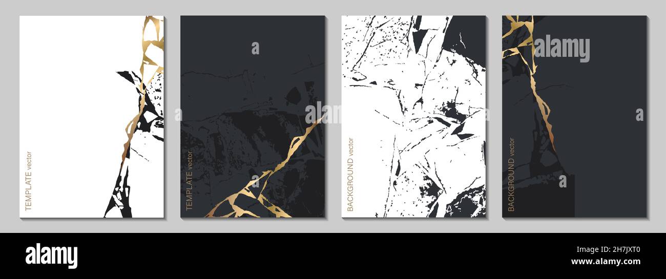A set of vertical universal backgrounds with marble texture. Suitable ...