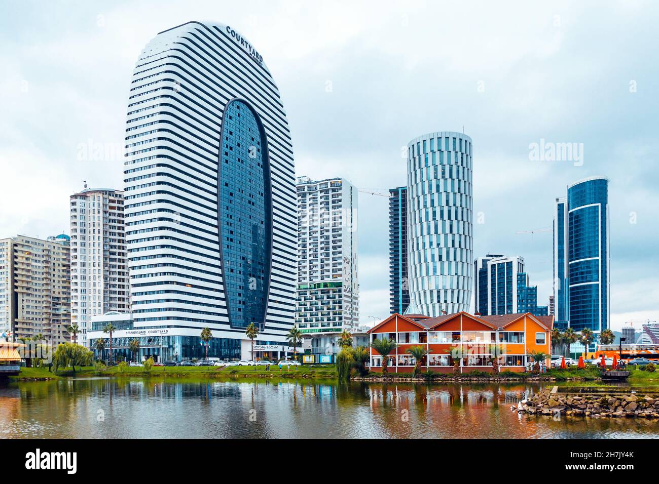 Batumi, Georgia. 19 August 2021: View of the Courtyard by Marriott and ...