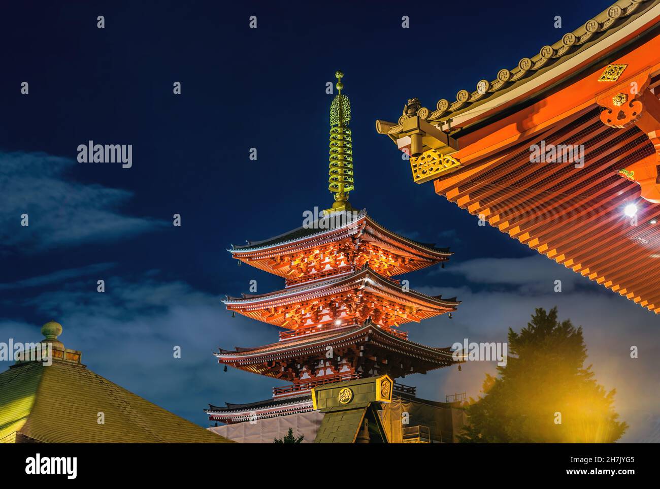 Edo period five-story pagoda in Sensoji Temple, (Asakusa Kannon Temple ...