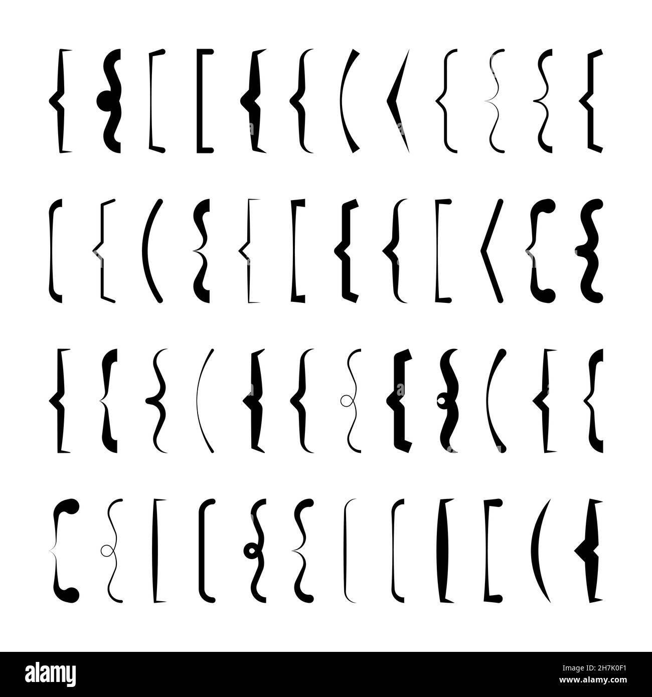 Text brackets collection, black quotation box. Curly, square and corner ...