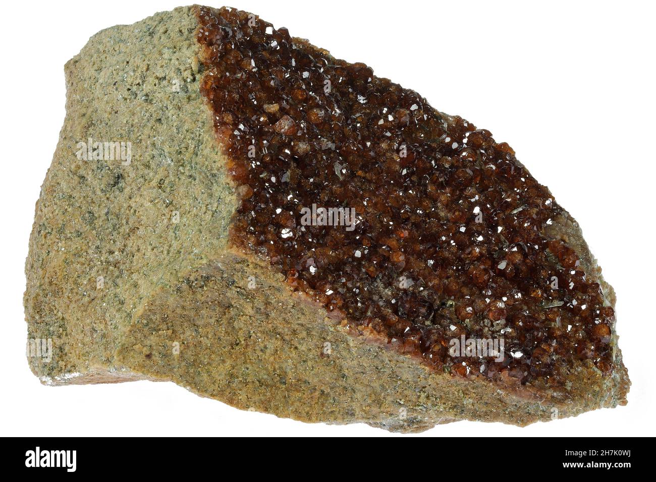 hessonite from Bellecombe, Aosta Valley, Italy isolated on white ...