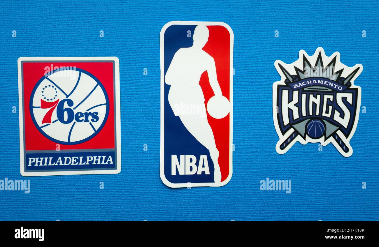 October 1, 2021, Springfield, USA, Emblems of the Philadelphia 76ers ...