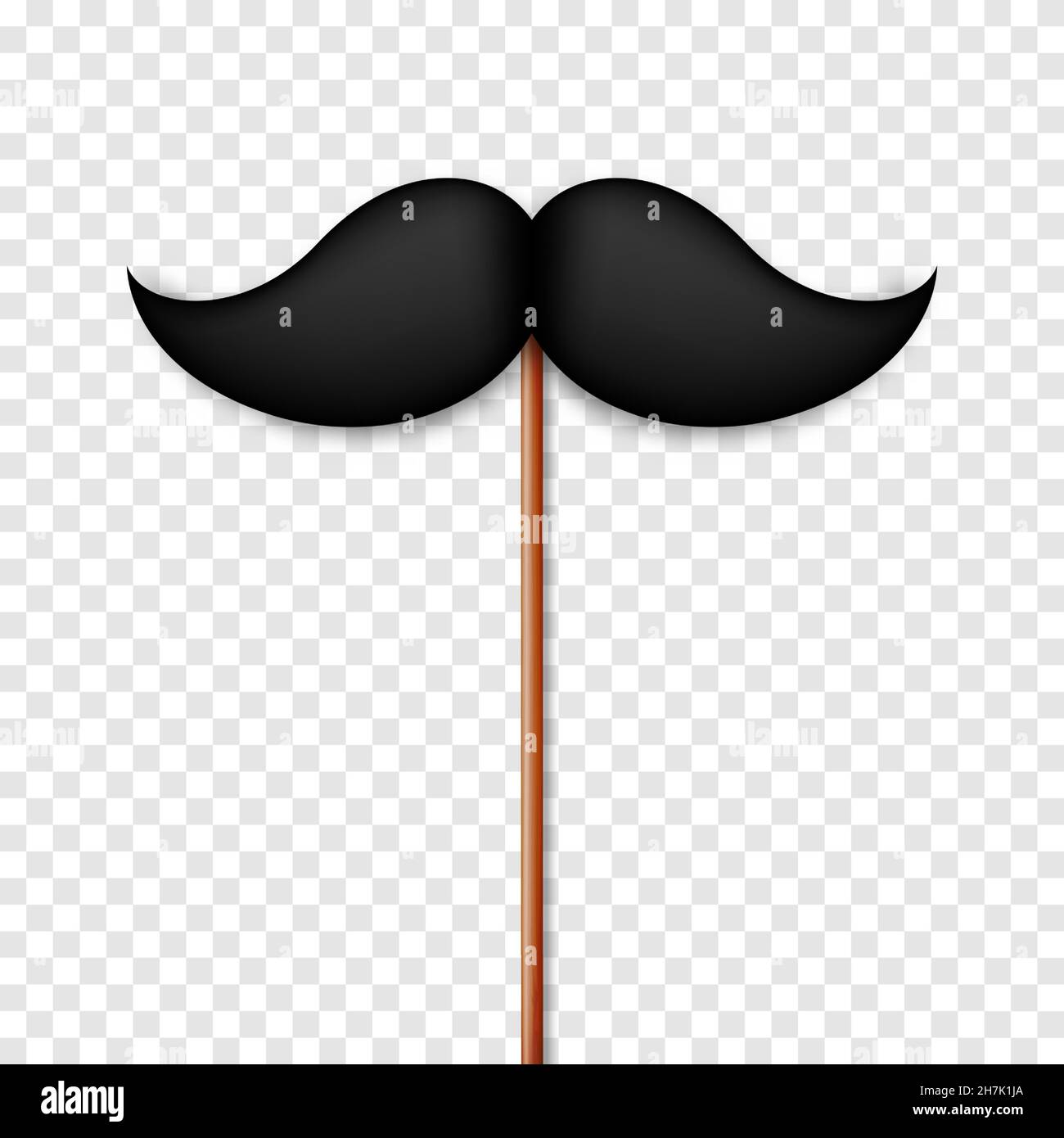 Realistic black mustache on a wooden stick. Fake paper mustache ...