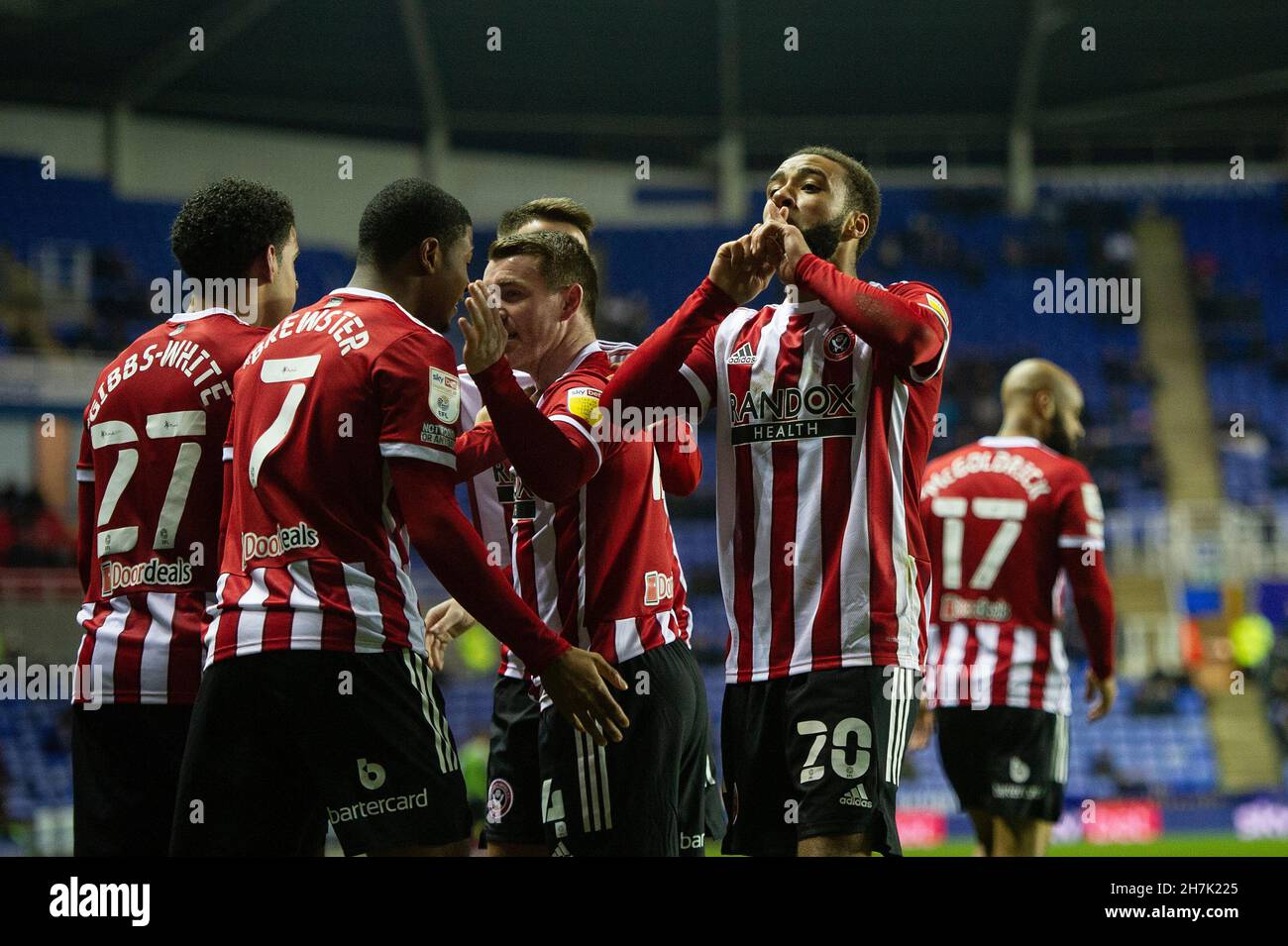 Jayden Bogle #20 of Sheffield United celebrates scoring the opening ...