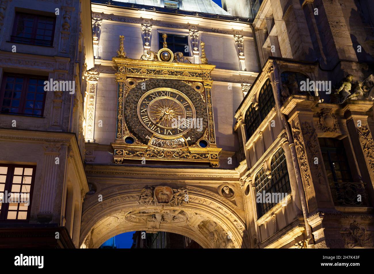 Great clock, Rouen, Normandy, France Stock Photo - Alamy