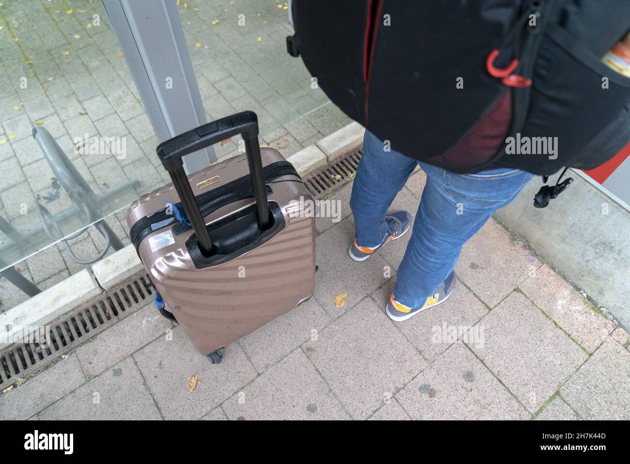 High-angle shot of a person carrying baggage Stock Photo - Alamy