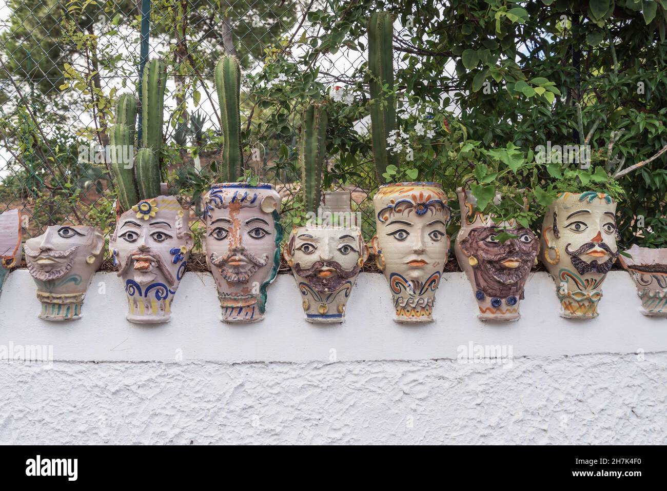 Traditional plant pots, Vulcano Island, Aeolian Islands, Sicily, Italy ...