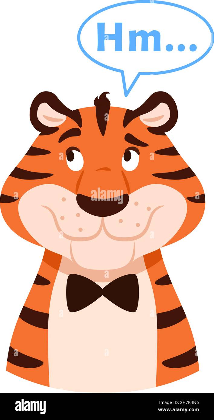 Thoughtful tiger Stock Vector Images - Alamy