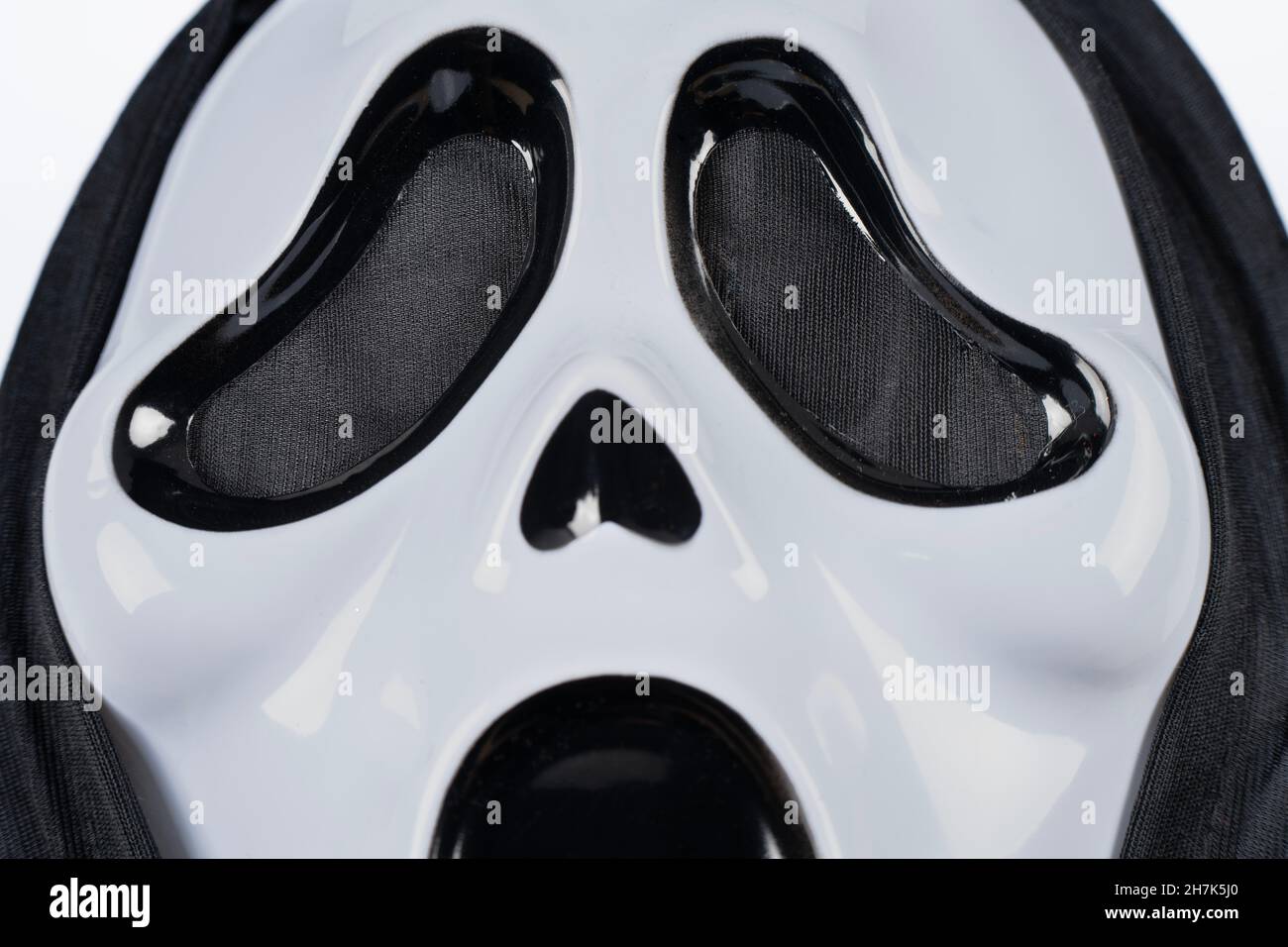 Paris, France - 11 22 2021: Packshot of Masked woman. A black and white ...