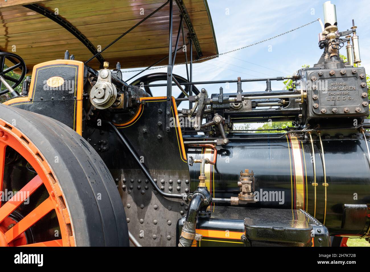 Honiton.Devon.United Kingdom.July 2nd 2021.A restored traction engine ...