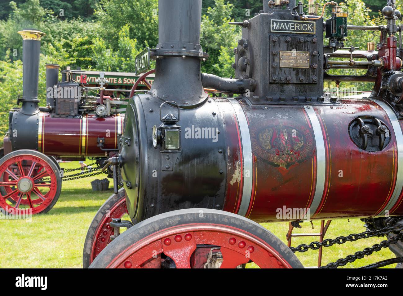 Honiton.Devon.United Kingdom.July 2nd 2021.A restored traction engine ...