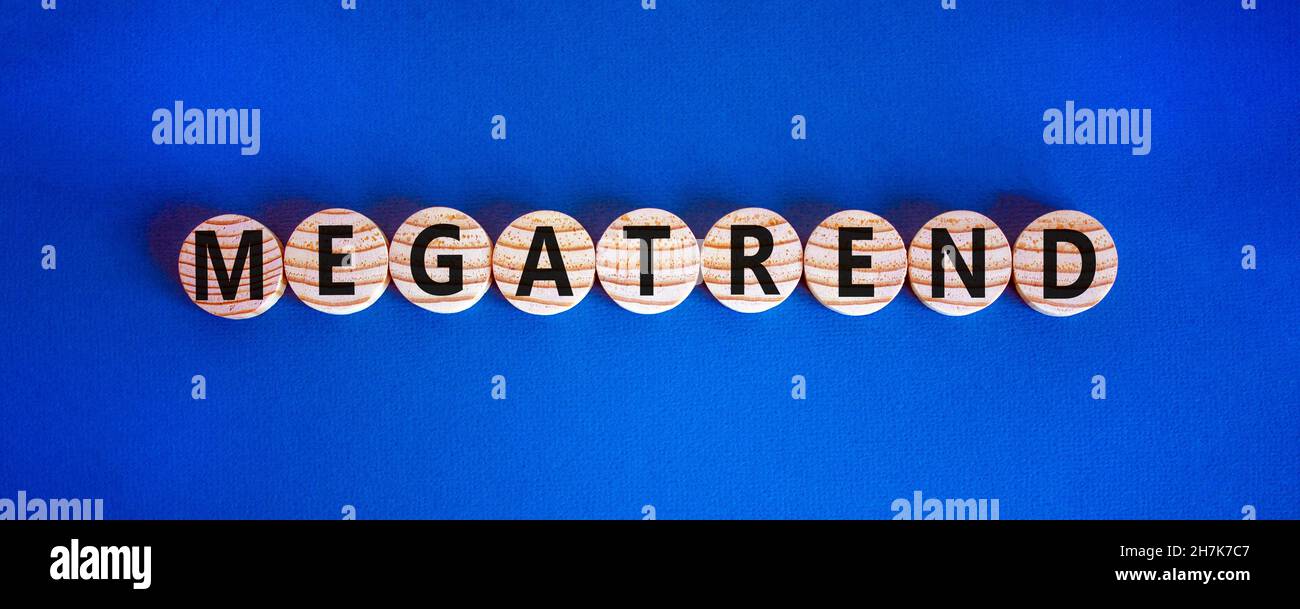 Megatrend symbol. The concept word Megatrend on wooden circles ...