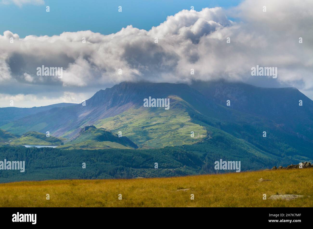 Mynydd Mawr, a mountain in Snowdonia, Wales, UK photographed in late ...