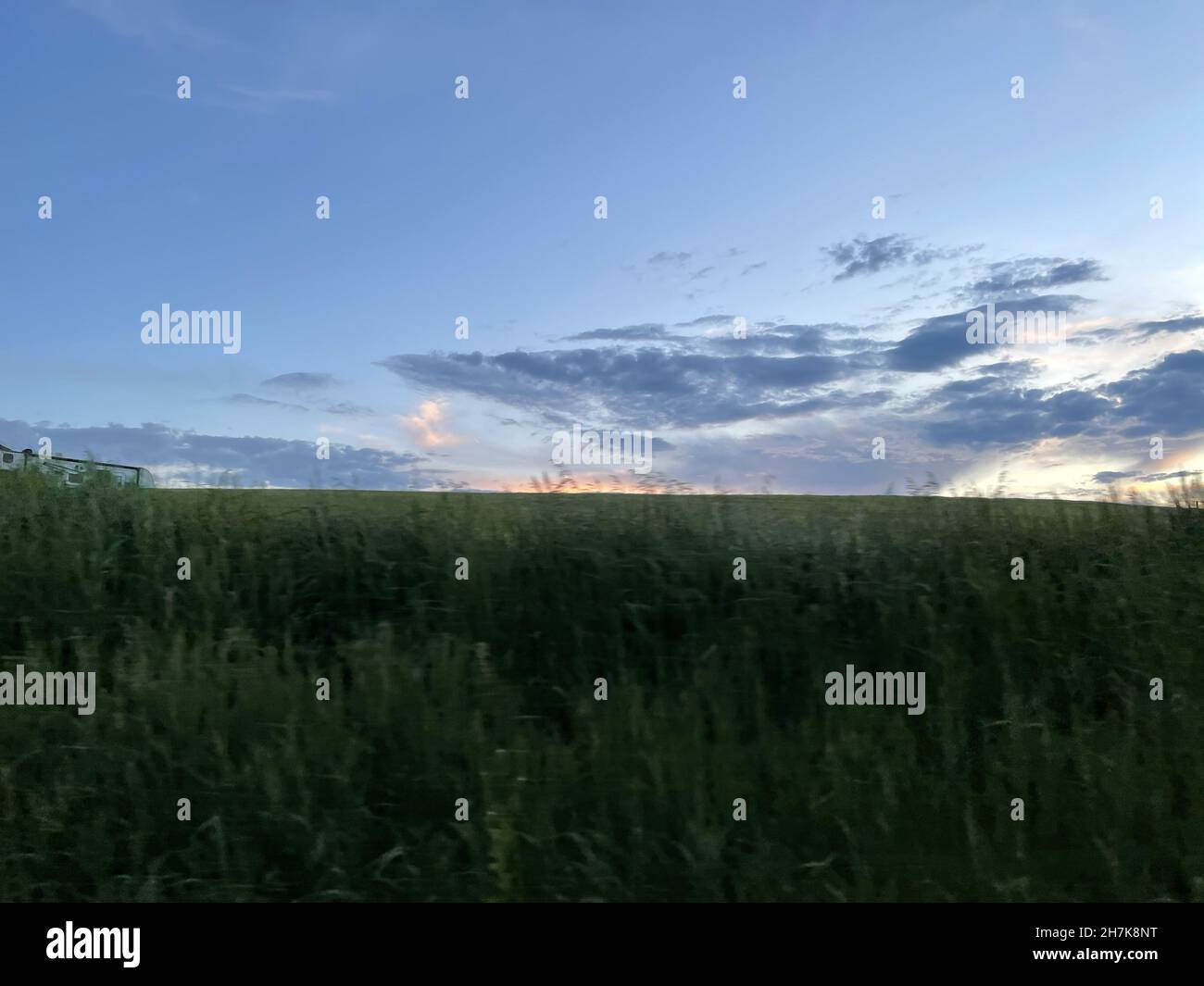 Green spring field cloudy sky hi-res stock photography and images - Alamy