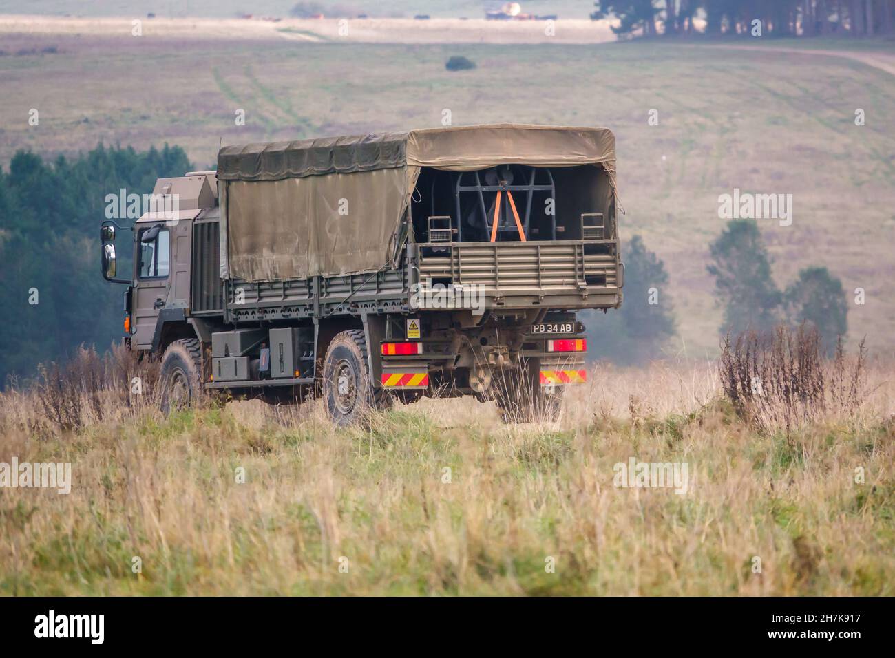 British army MAN SV 4x4 utility support vehicle in action on a military ...
