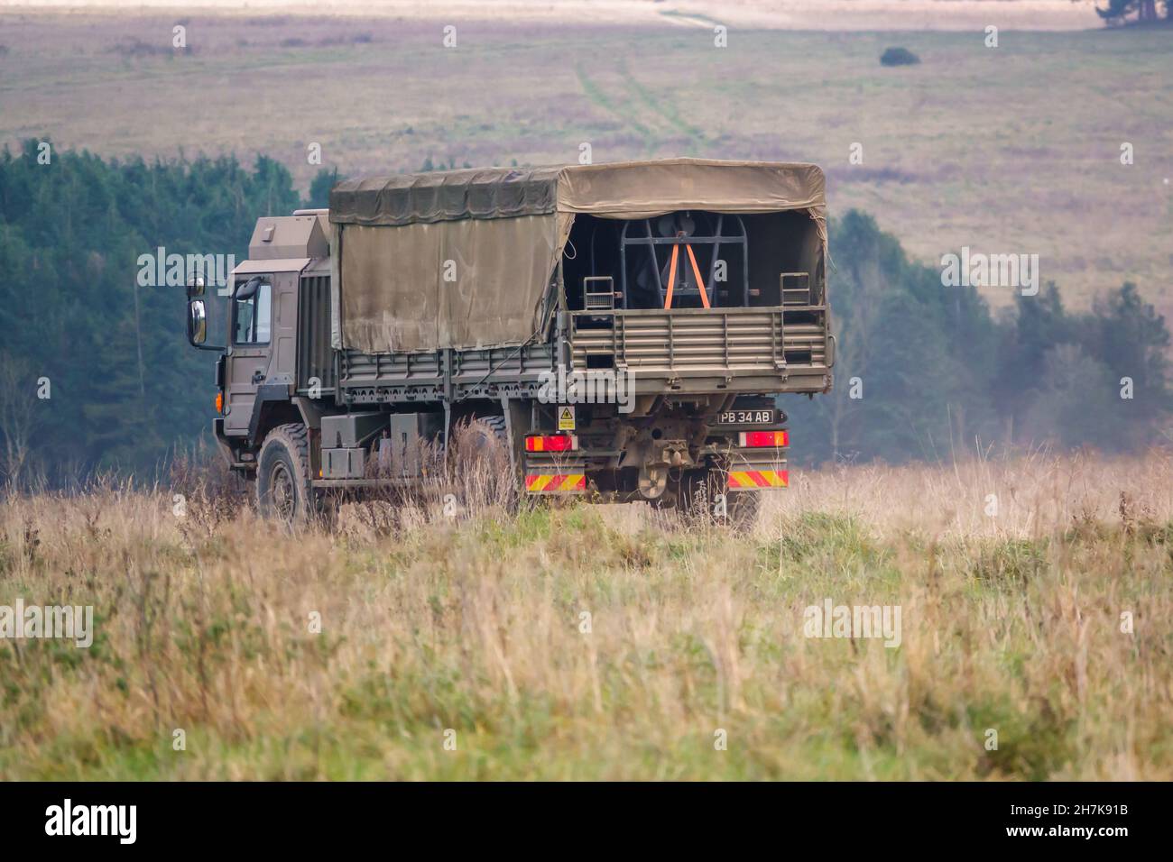 British army MAN SV 4x4 utility support vehicle in action on a military ...