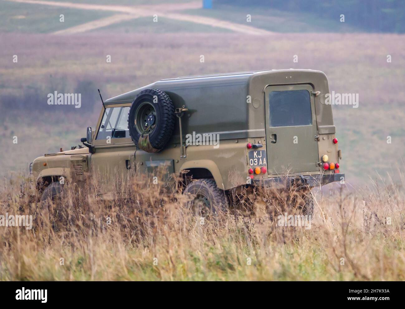 British army Land Rover Defender Wolf Medium Utility vehicle in action ...