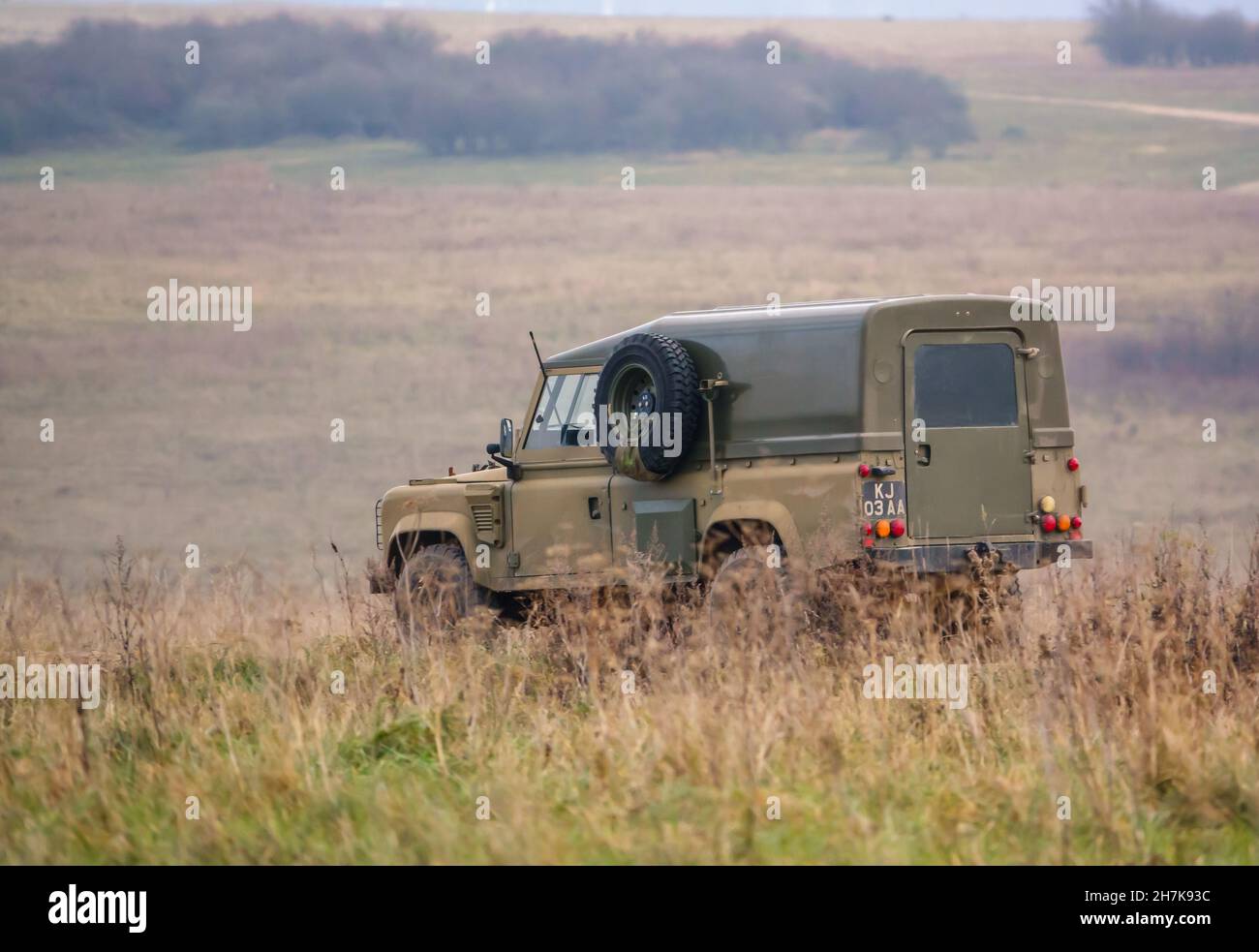 British army Land Rover Defender Wolf Medium Utility vehicle in action ...