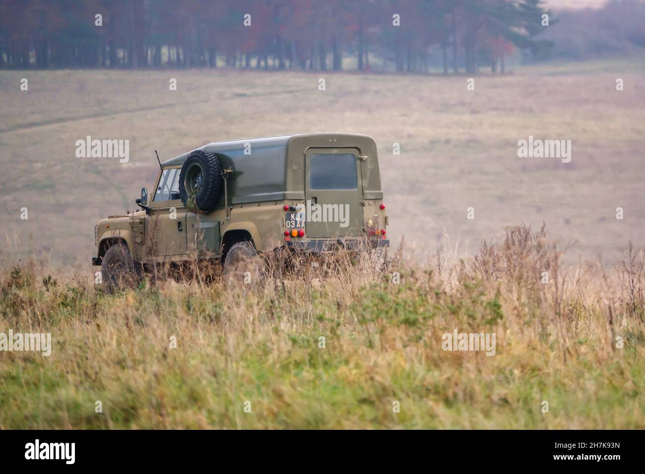 British army Land Rover Defender Wolf Medium Utility vehicle in action ...