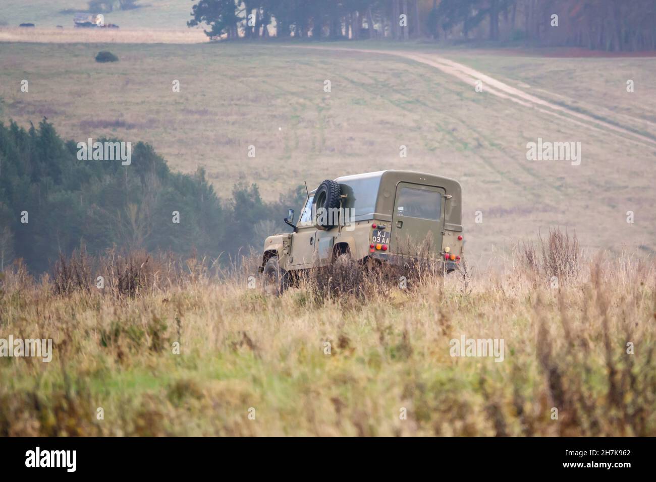 British army Land Rover Defender Wolf Medium Utility vehicle in action ...