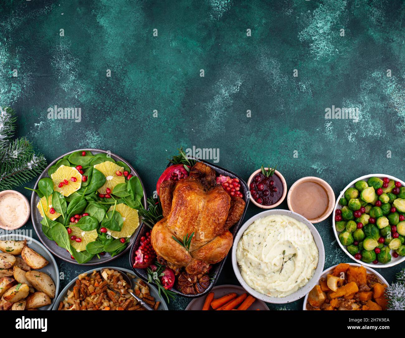 Christmas festive dinner with traditional dishes Stock Photo - Alamy