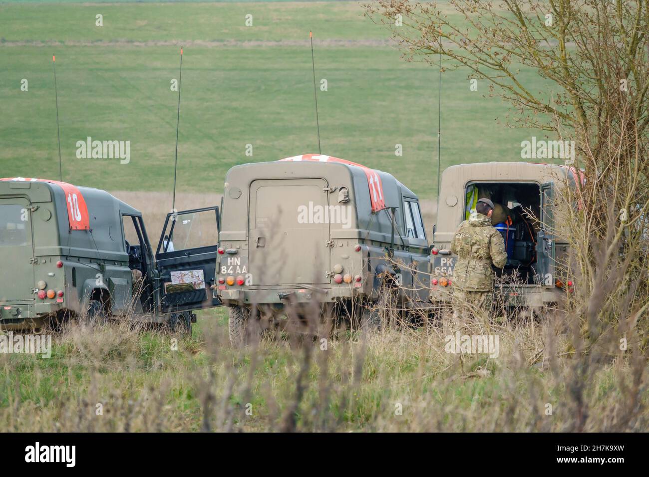 british army land rover defender wolf in action on a military exercise ...
