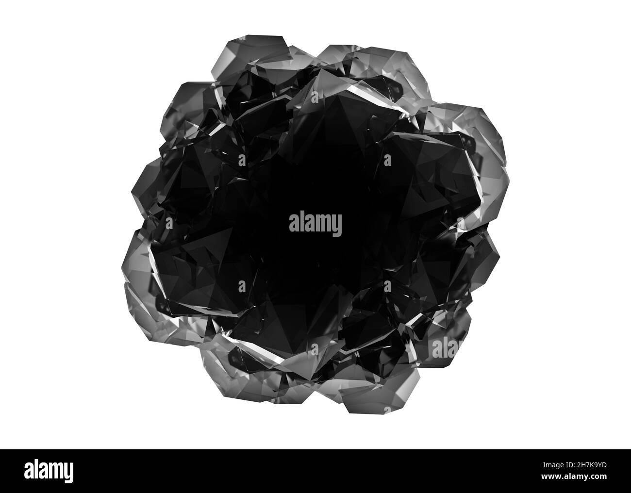 3d render illustration of low poly textured rock surface ball with ...