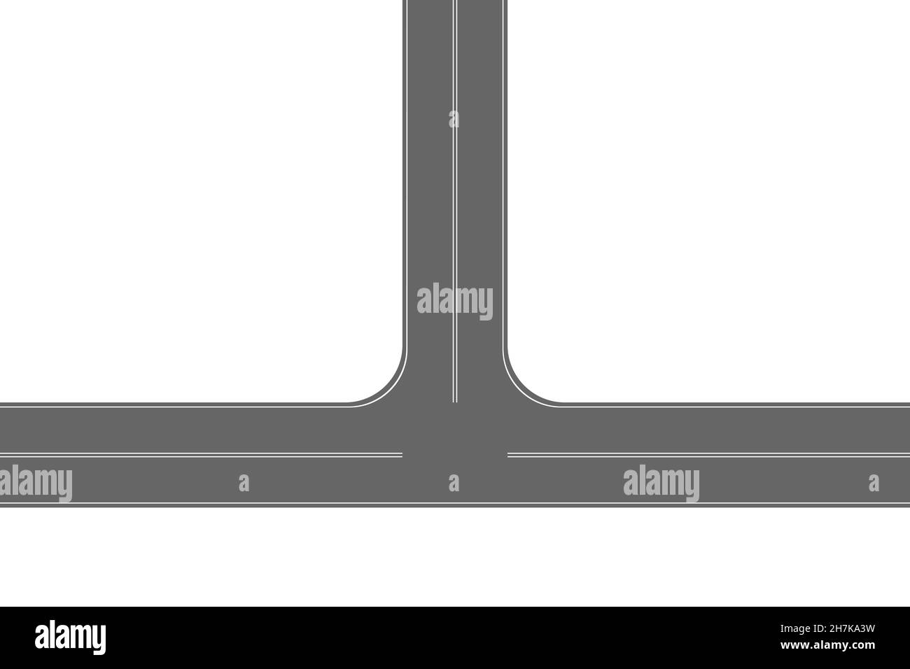 T junction route Black and White Stock Photos & Images - Alamy