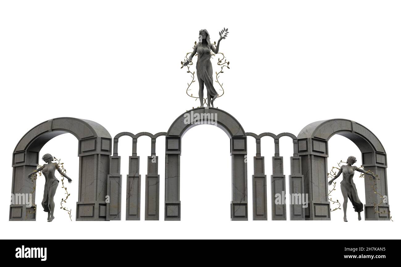 Isolated 3d render illustration of marble greek nature nymph goddess ...