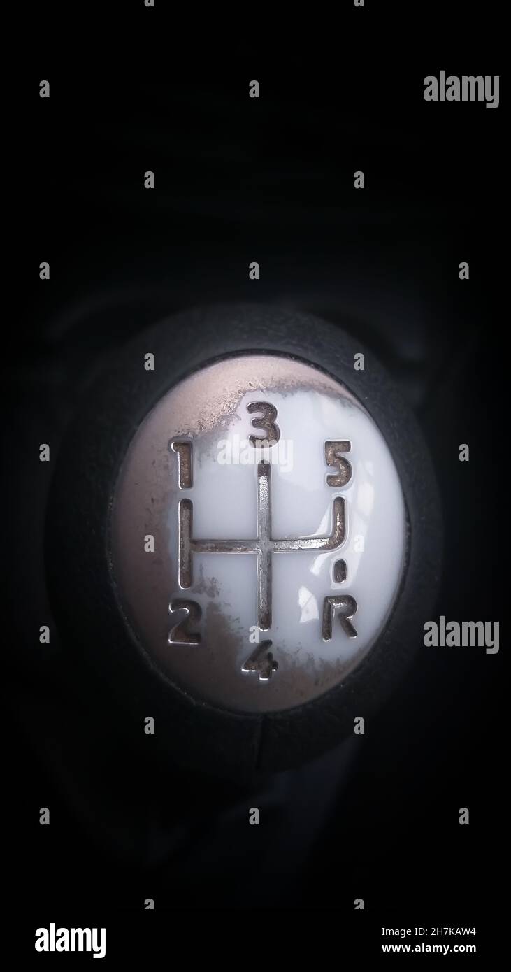 Closeup of manual transmission gear shift knob Stock Photo - Alamy