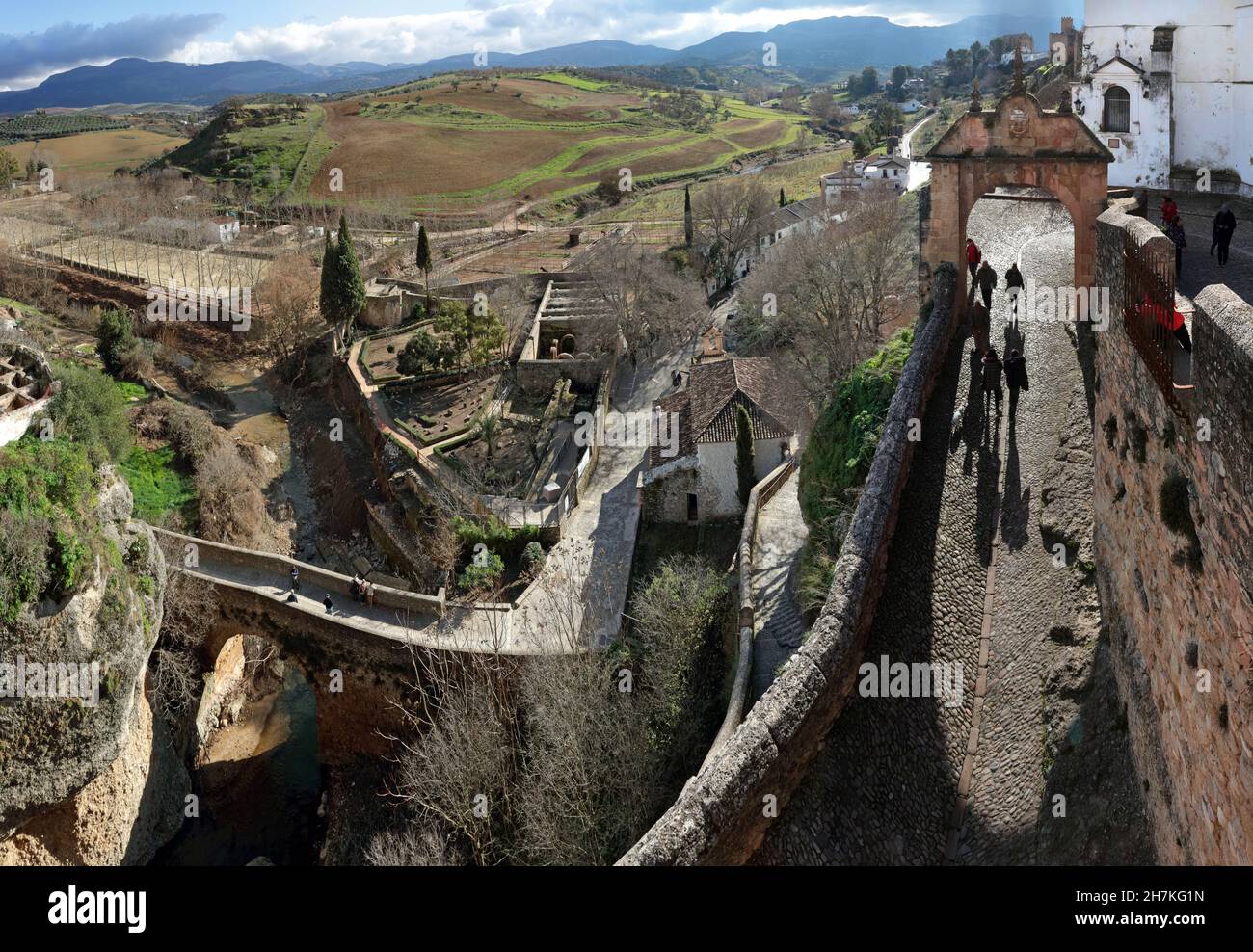 Fortified walls of Ronda, Spain Stock Photo - Alamy