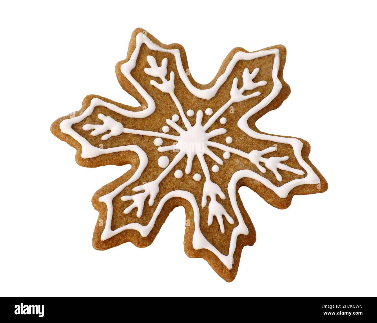 Gingerbread snowflake isolated on white background Stock Photo - Alamy