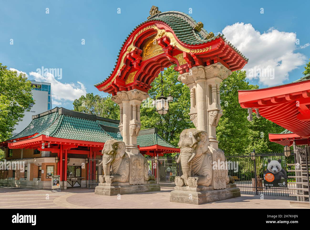 Elephant gate of the Berlin Zoo at the entrance to Budapester Strasse ...