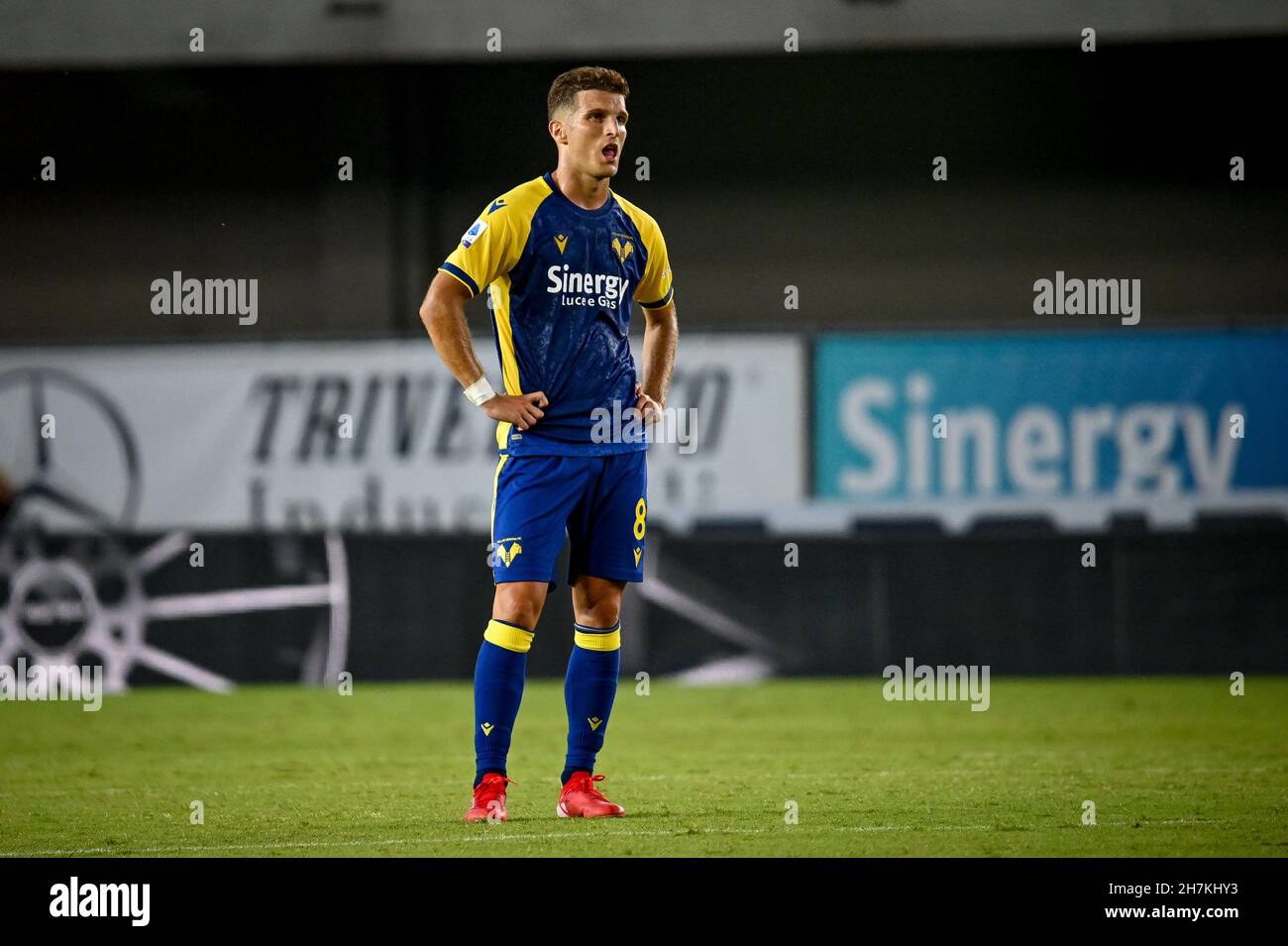 Verona, Italy. 21st Aug, 2021. Darko Lazovic (Verona) portrait during ...