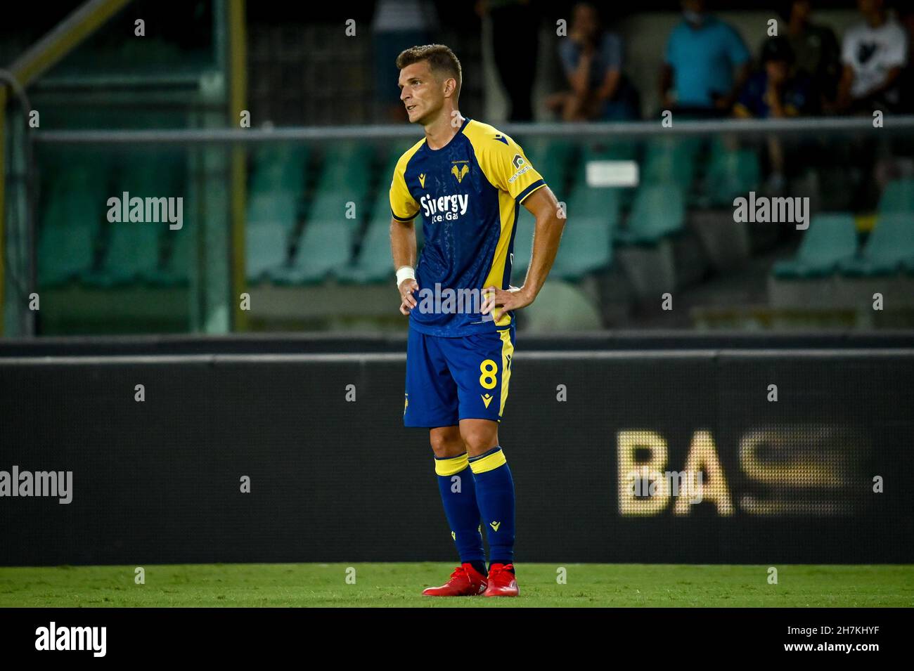 Verona, Italy. 21st Aug, 2021. Darko Lazovic (Verona) portrait during ...