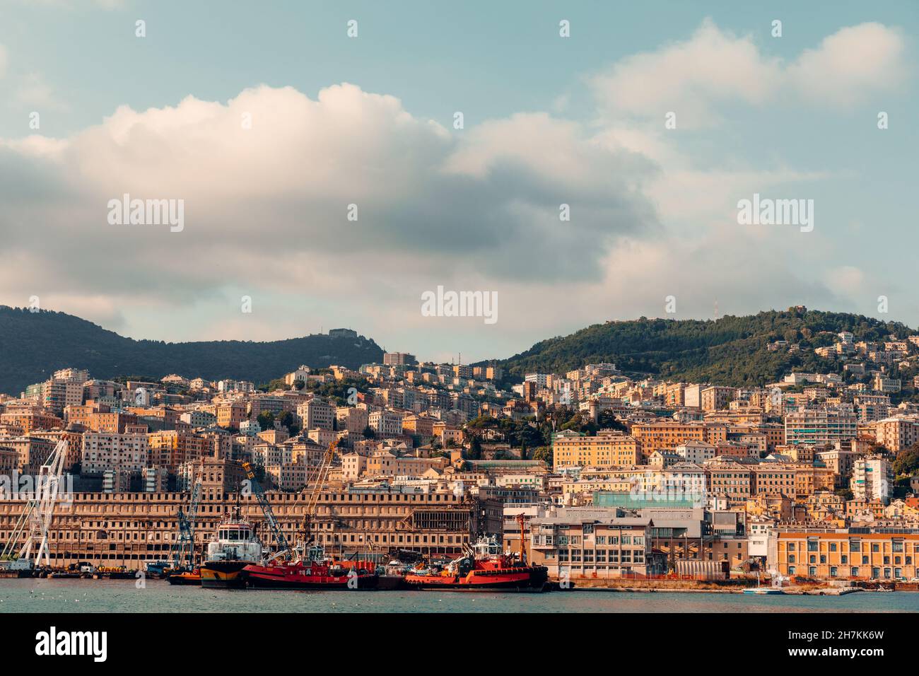 View to Old Port area, Porto Antico in Genoa Italy Stock Photo - Alamy