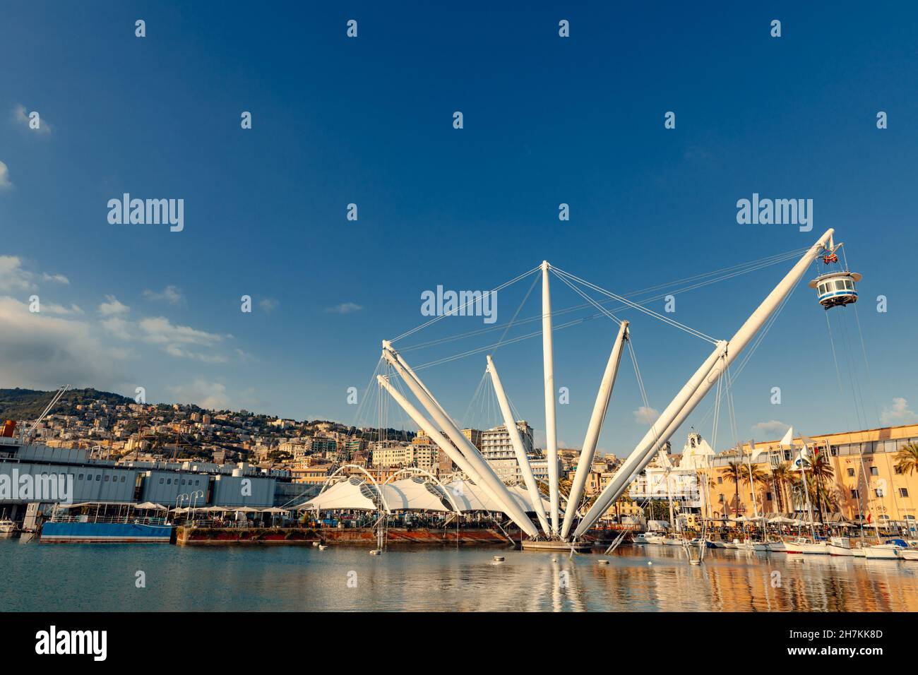 View to Old Port area, Porto Antico in Genoa Italy Stock Photo - Alamy