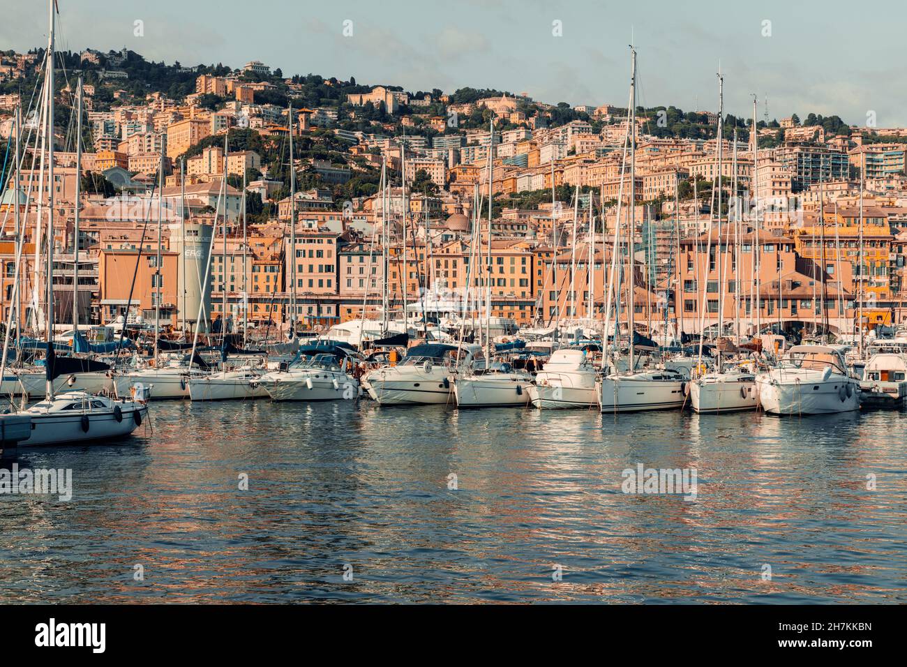 View to Old Port area, Porto Antico in Genoa Italy Stock Photo - Alamy