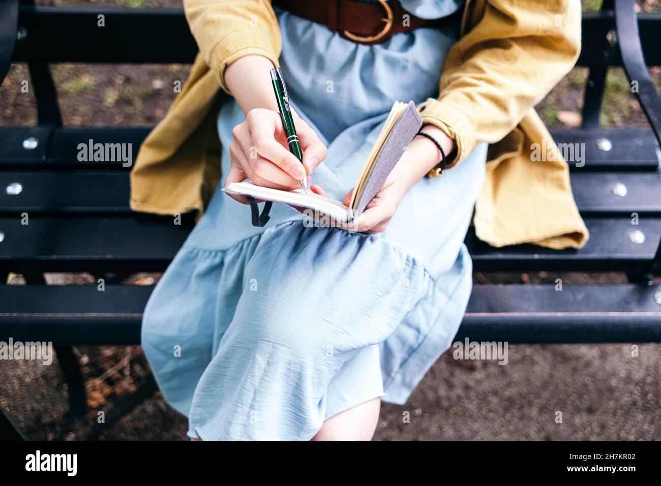 Woman writing diary hi-res stock photography and images - Alamy