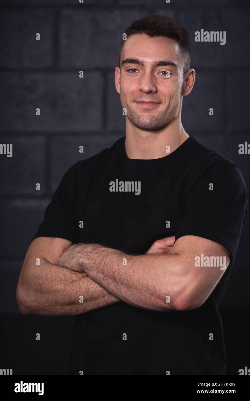 Vertical male portrait athlete in hi-res stock photography and images - Alamy