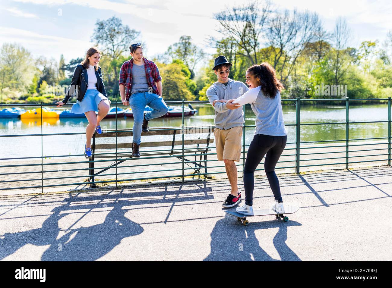 Teaching of skating hi-res stock photography and images - Alamy