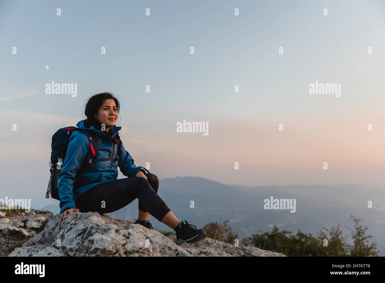 Woman hiker contemplating beauty hi-res stock photography and images - Alamy