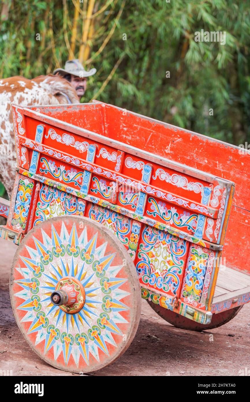 Decorative ox-cart, Costa Rica, Central America Stock Photo - Alamy