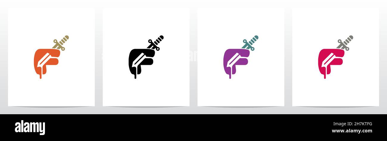 Knife Stab Letter Logo Design F Stock Vector Image & Art - Alamy