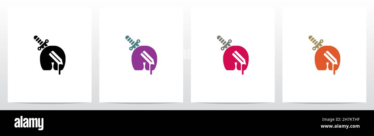 Knife Stab Letter Logo Design A Stock Vector Image & Art - Alamy