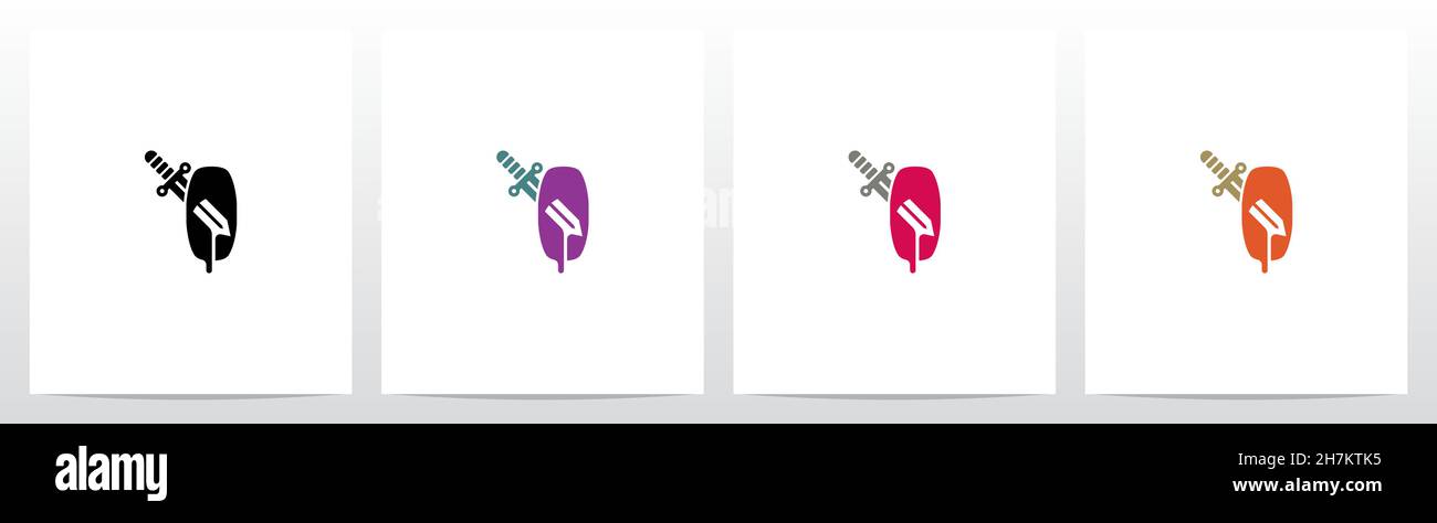 Knife Stab Letter Logo Design I Stock Vector Image & Art - Alamy
