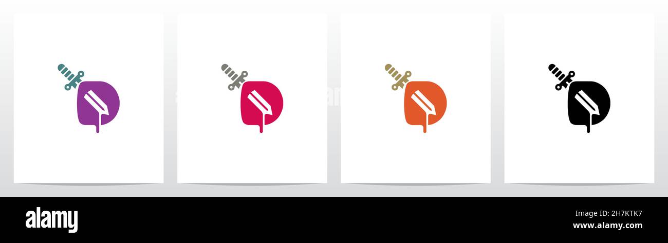 Knife Stab Letter Logo Design D Stock Vector Image & Art - Alamy