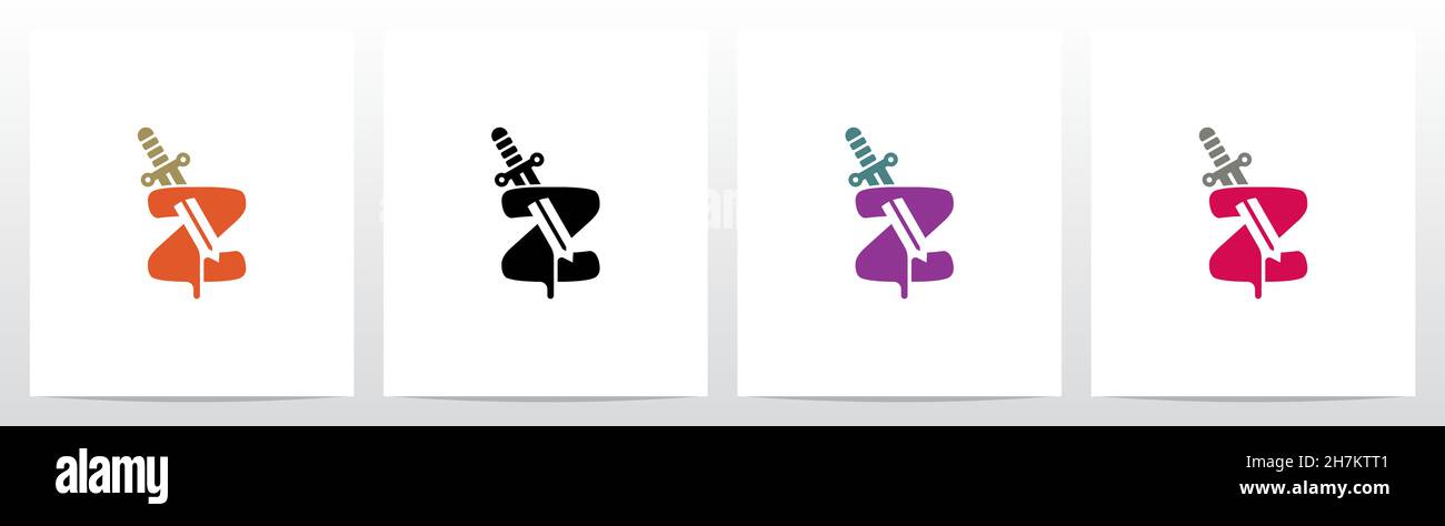 Knife Stab Letter Logo Design Z Stock Vector Image & Art - Alamy